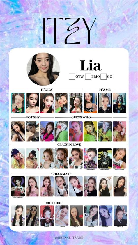 Itzy Lia Korean Album Photocard Template