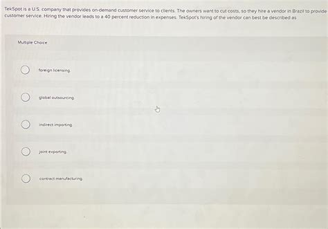 Solved Tekspot Is A Us ﻿company That Provides On Demand