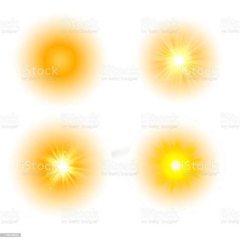 Glow Light Effect Explosion Glitter Spark Sun Flash Vector Illustration