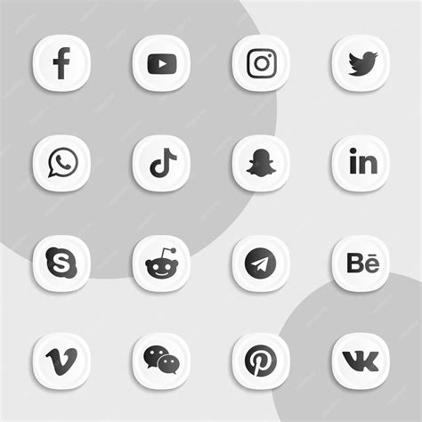 White Social Media Icons