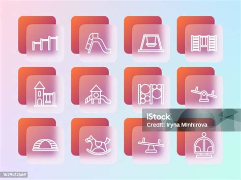 스웨덴 벽 안장 그네의 말 놀이터 등반 장비 시소 슬라이드 놀이터 어린이용 그네 스포츠 수평 막대 및 아이콘을 설정합니다 벡터 0명에 대한 스톡 벡터 아트 및 기타 이미지