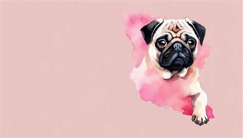 Download Illustrated Pug Against Pink Background Backgrounds Online