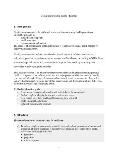 Health Communication Pdf Hygiene Health Education