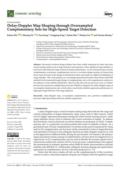 Pdf Delay Doppler Map Shaping Through Oversampled Complementary Sets For High Speed Target