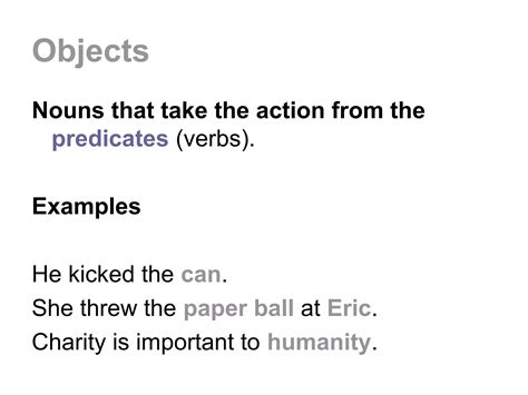 Subjects Predicates And Objects Lesson Ppt