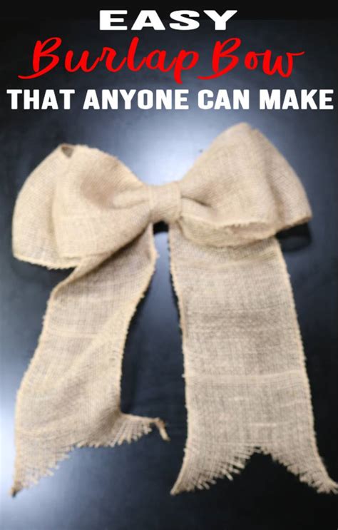 DIY Burlap Bow Learn How To Make An Easy Burlap Bow Simple Tutorial For Decor Wreath More