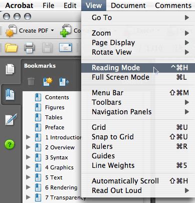Acrobat 8 Reading Mode