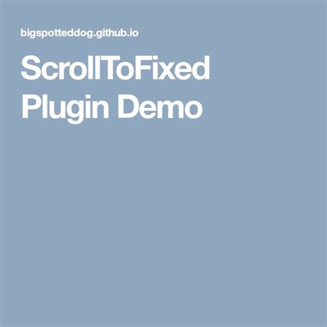 Scrolltofixed Plugin Demo Plugins Demo Ios Messenger