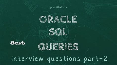 Sql Part 2 Where Between In Etc Oracle Operators Interview
