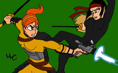 April Vs Karai Colored By Breezykiid94 On Deviantart
