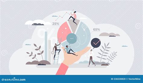 People Analytics And Data Statistics For Social Research Tiny Person Conept Stock Vector