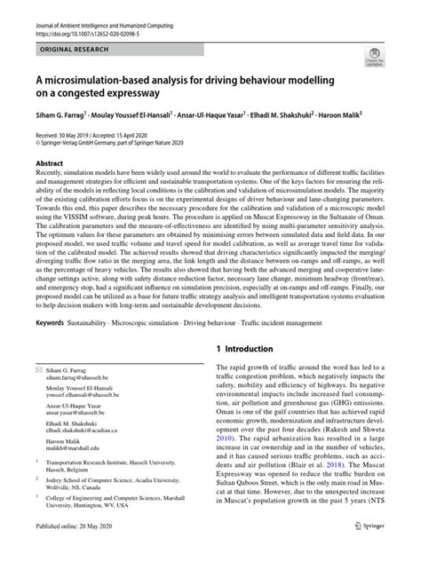 A Microsimulation Based Analysis For Driving Behaviour Modelling On A
