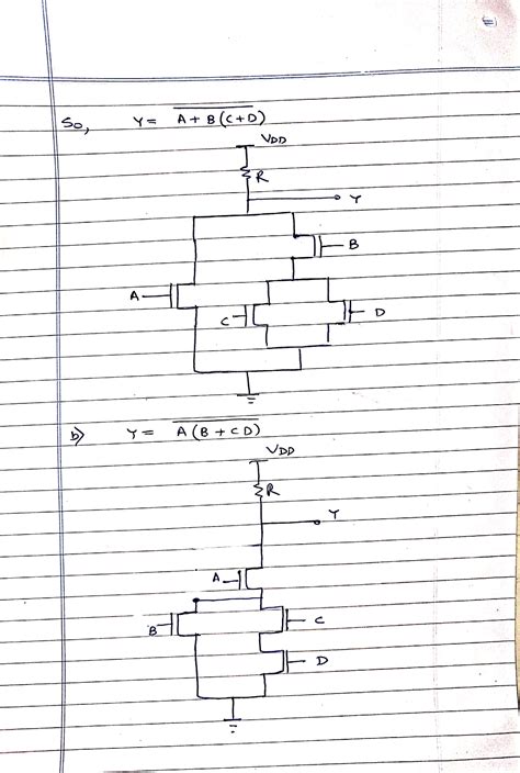 [solved] draw the resistive nmos circuits for the following output