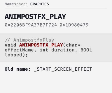 AnimpostfxPlay FiveM Natives Cfx Re Docs