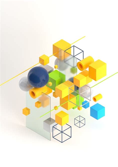 Abstract 3d Render Visualization Background Template Modern