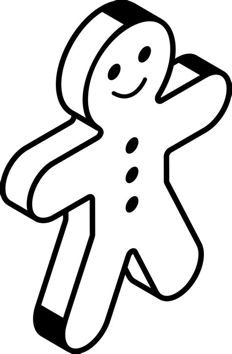 A Gingerbread Man Line Isometric Vector 12795224 Vector Art At Vecteezy