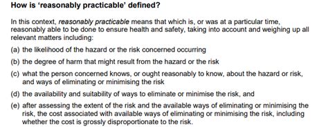 So Far As Is Reasonably Practicable Sfairp