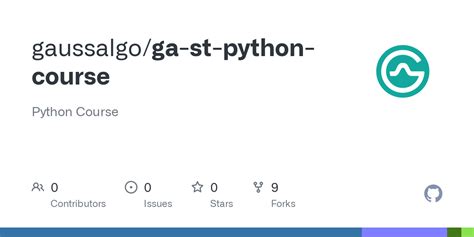 Github Gaussalgoga St Python Course Python Course