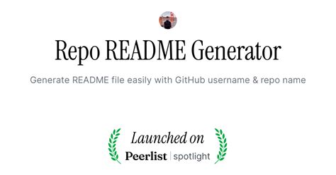 repo readme generator peerlist