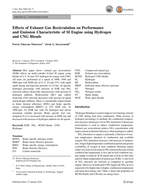 Egr Effect Pdf Combustion N Ox