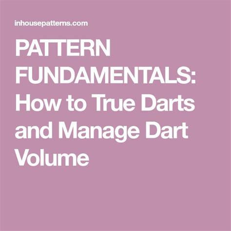 Pattern Fundamentals How To True Darts And Manage Dart Volume
