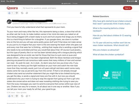 On A Question From A Girl Asking If It Was Bad To Wear A Chokerwtf