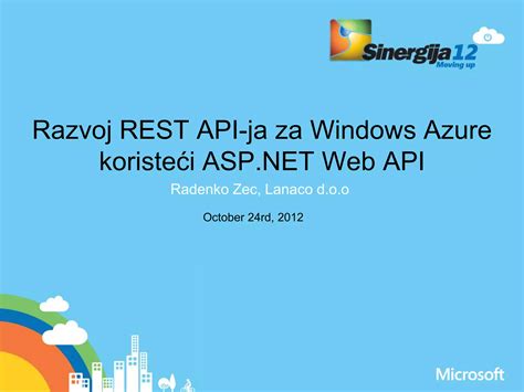 Sinergija2012 Developing Rest Api For Windows Azure With Aspnet Web Api Ppt