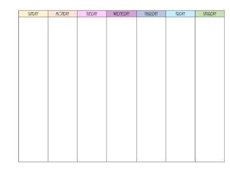 Take Day Week Blank Calendar Template The Best