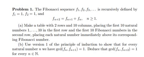Solved Problem 1 The Fibonacci Sequence Fi F2 F3 Is