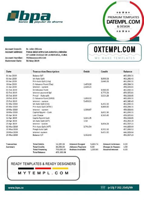 Cuba Banco Popular De Ahorro Bpa Bank Proof Of Address Statement