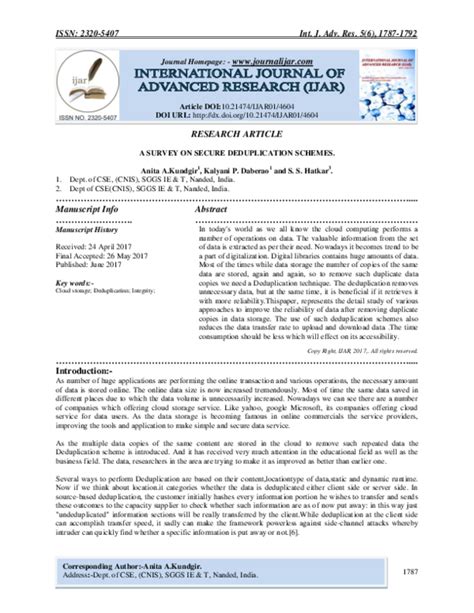 Pdf A Survey On Secure Deduplication Schemes