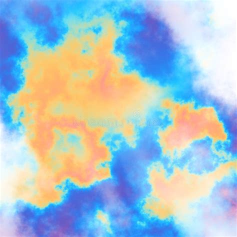 Fractal Render Abstract Fantasy Background Of Colorful Sky With Colorful Clouds Stock