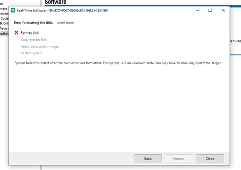 Error Message When Formatting Crio 9067 Disk Ni Community