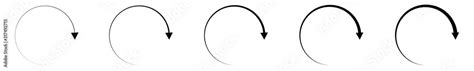 Arrow Icon Black Circle Arrows Infographic Illustration Direction Symbol Curved Loading