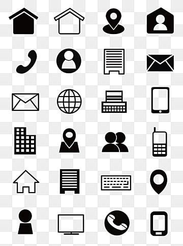 Black And White Icon Set For Business Cards Email Icon Png Black
