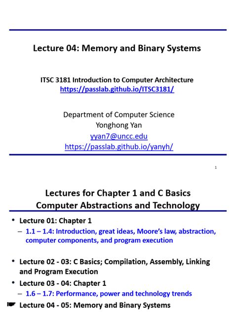 lecture04 memorybinarysystem pdf computer data storage central processing unit