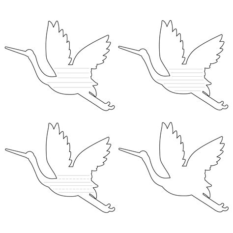 Шаблон для письма в форме журавля Поделки из бумаги для детей