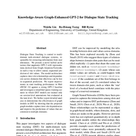 knowledge aware graph enhanced gpt 2 for dialogue state tracking acl