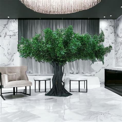 Boris Presents Lifelike Faux Banyan Tree Artificial Indoor Trees