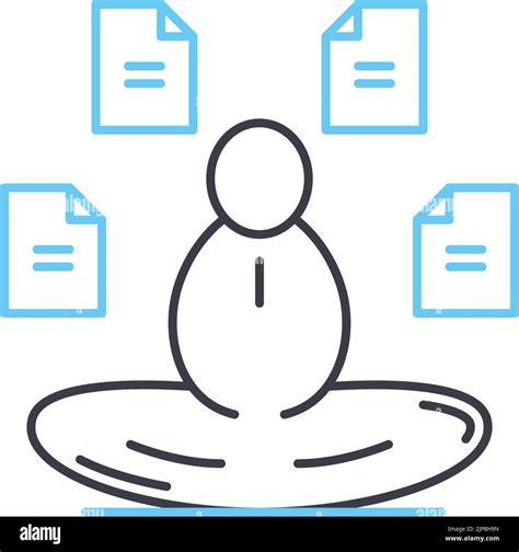 Multi Tasking Problems Line Icon Outline Symbol Vector Illustration Concept Sign Stock Vector