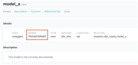 [ct 2200] model view when available display model owner in dbt docs · issue 377 · dbt labs