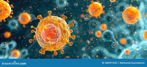Tumor Microenvironment Background With Cancer Cells T Cells