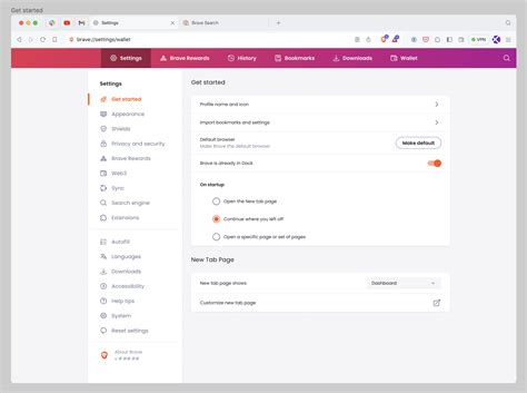 Move Bravesettingsnewtab To Bravesettingsgetstarted · Issue 32954 · Bravebrave Browser