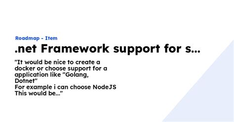 Net Framework Support For Sites Ploi Roadmap