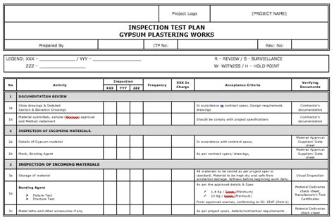 Inspection And Test Plan Itp In Construction Qaqc Civil Quality