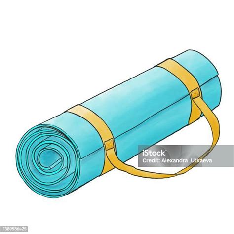 간단한 낙서 스포츠 매트의 일러스트 요가 수채화 엘레멘 0명에 대한 스톡 벡터 아트 및 기타 이미지 0명 깨끗한 날씨 Istock