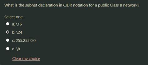 Solved What Is The Subnet Declaration In CIDR Notation For A Chegg Com
