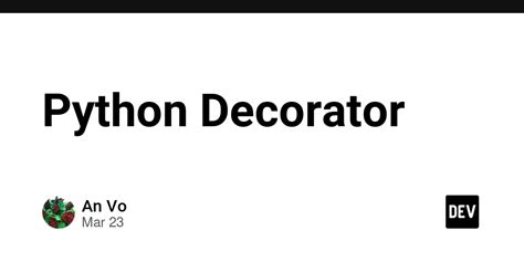 Python Decorator Dev Community