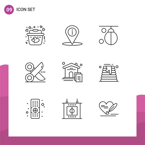 Set Of 9 Vector Outlines On Grid For Slice Paper Bag Cutting Training Editable Vector Design
