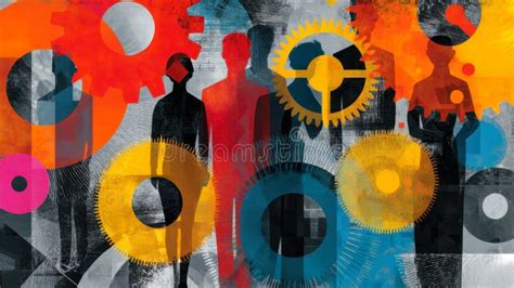 Abstract Representation Of Teamwork And Collaboration In A Creative Environment Stock Image